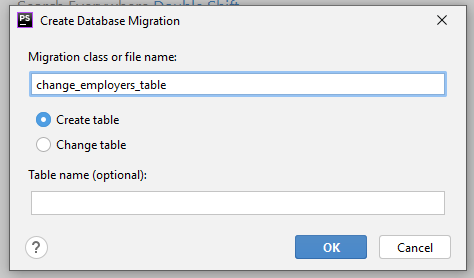 Table name field is not populated when selecting migration change · Issue #169 · laravel-idea ...