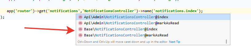 Do not display abstract controllers in route hints · Issue #23 · laravel-idea/plugin · GitHub