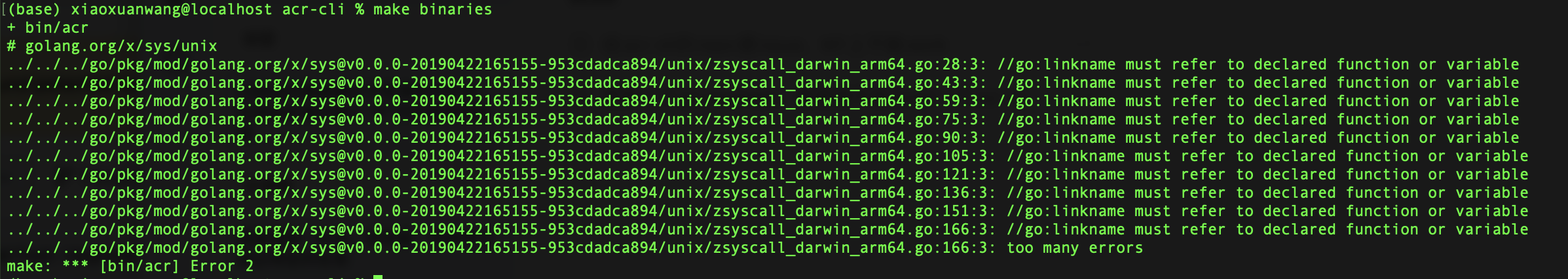 On Mac M1 machine, build fails · Issue #102 · Azure/acr-cli · GitHub