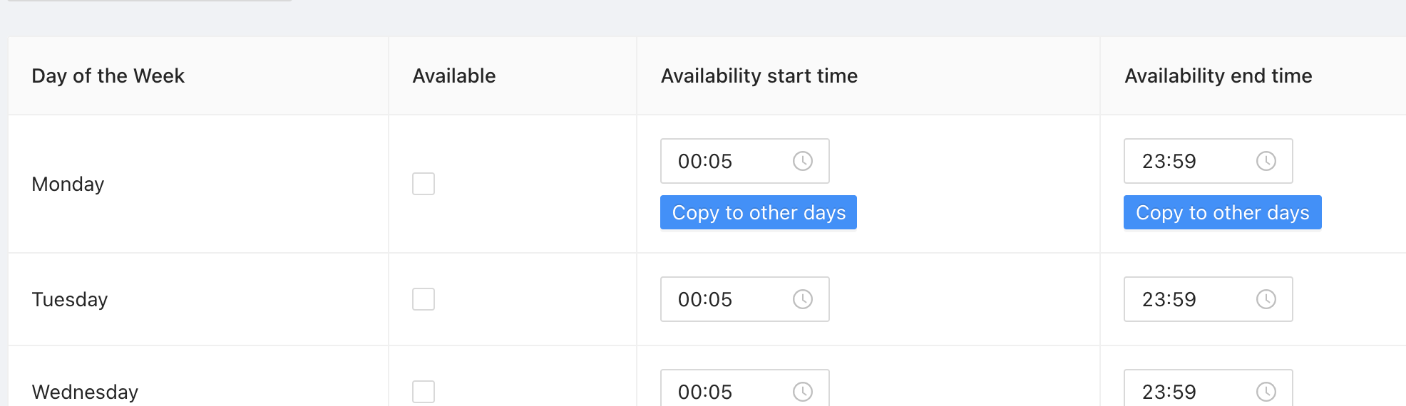 disable time fields if available is not ticked · Issue #38 · v2-software-pty-ltd/round-robin-ui ...