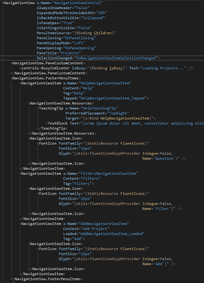 NavigationView crashes after adding FooterMenuItems while using DataTemplate · Issue #7147 ...