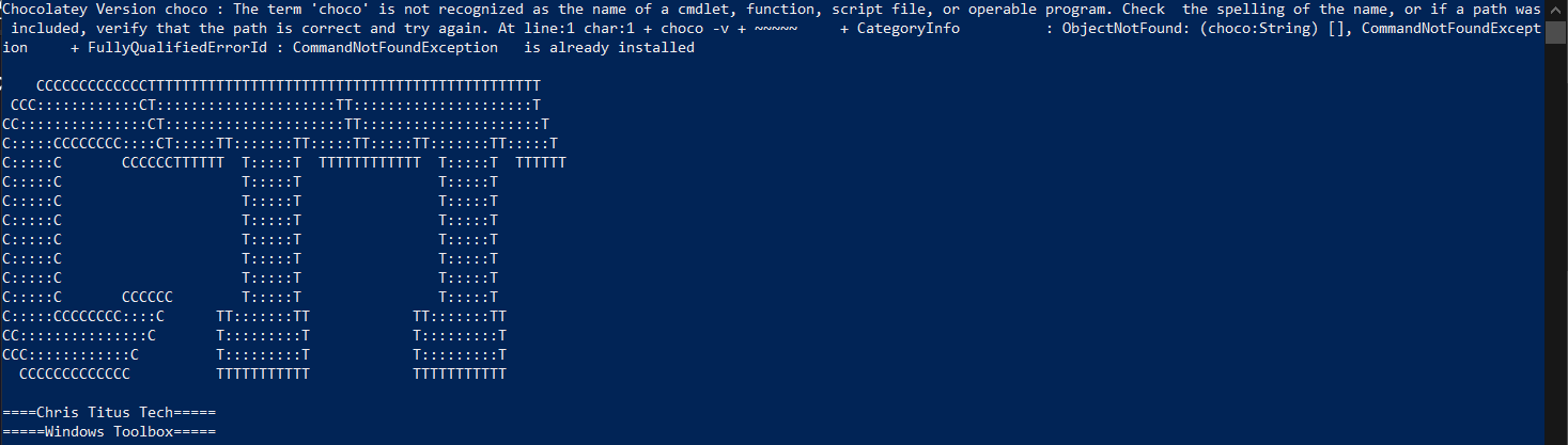 Chocolatey Error · Issue 407 · Christitustech Winutil · Github