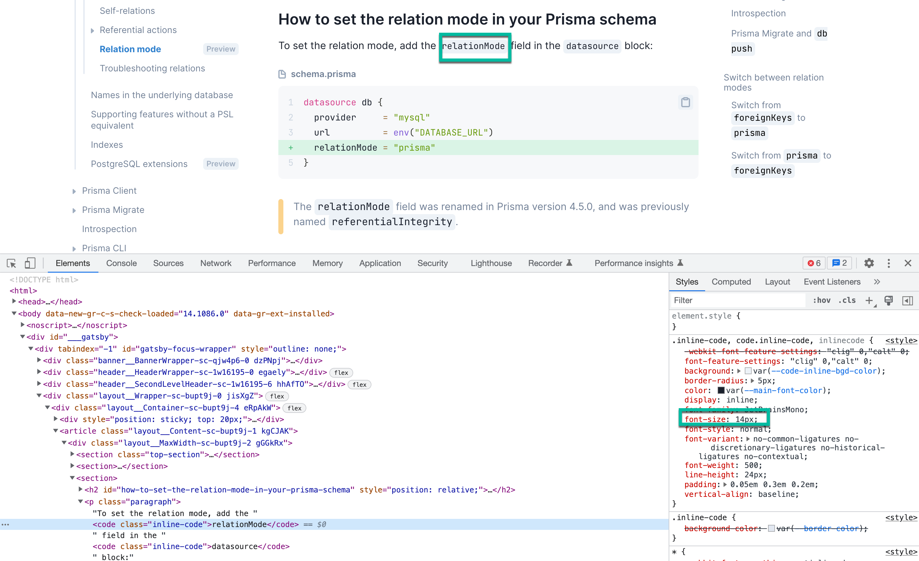 Fix in to use default font size 14px and not 16px as it appears larger than regular text · Issue ...