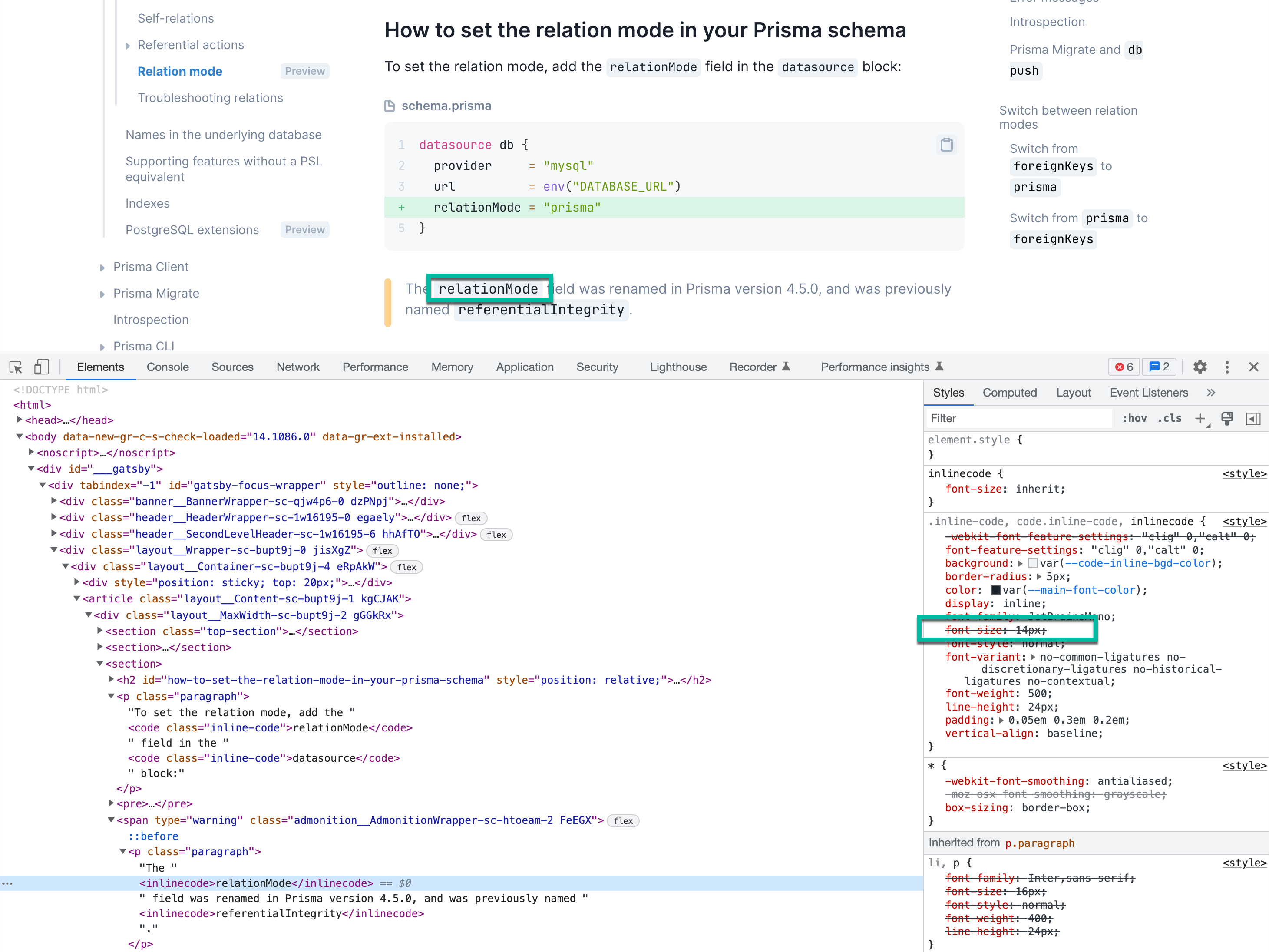 Fix in to use default font size 14px and not 16px as it appears larger than regular text · Issue ...
