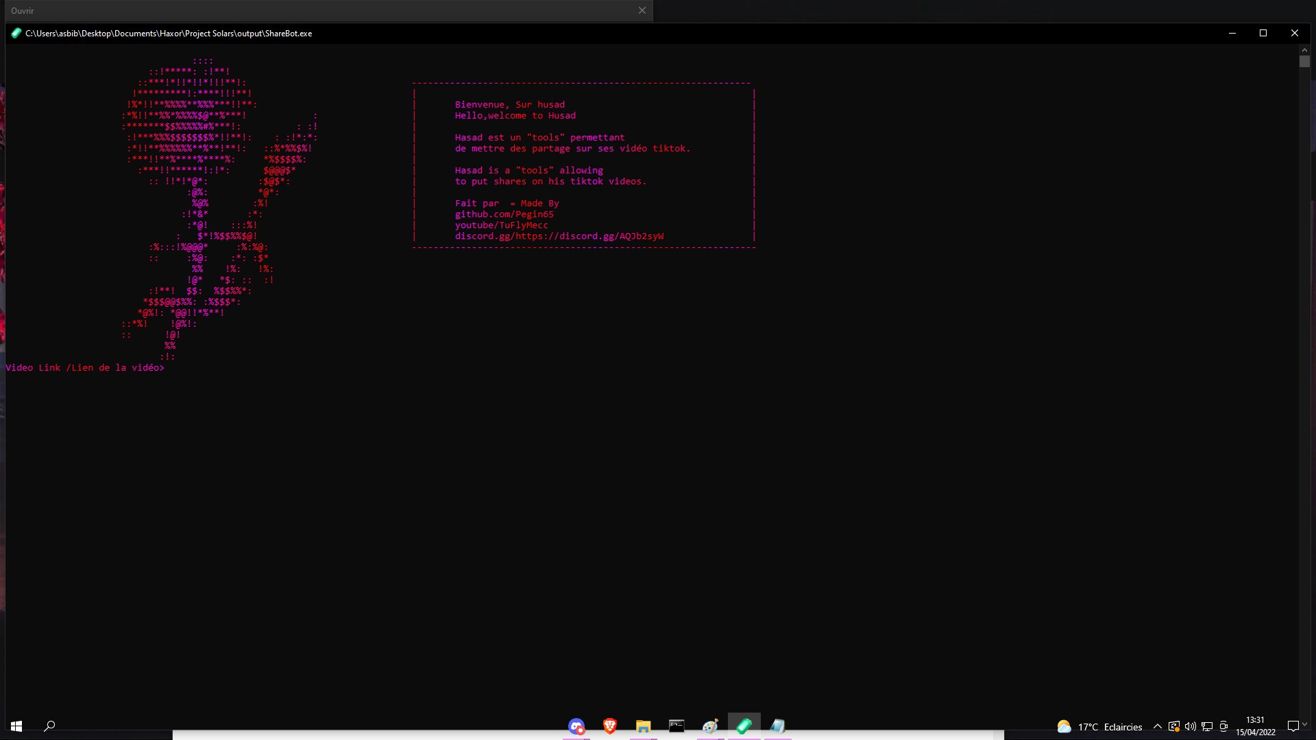 GitHub - Pegin65/Hasad-Share-tool-: Hasad is a "tools" allowing,to put shares on his tiktok ...