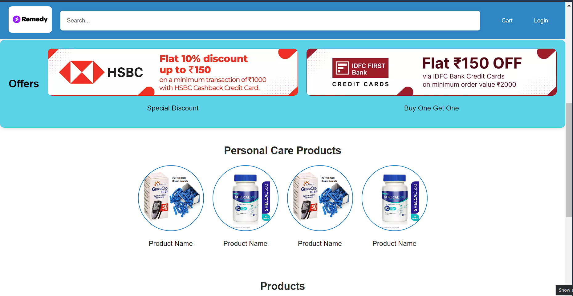 GitHub - YashCyanide/Remedy: Online Pharmacy Web Frontend Prototype