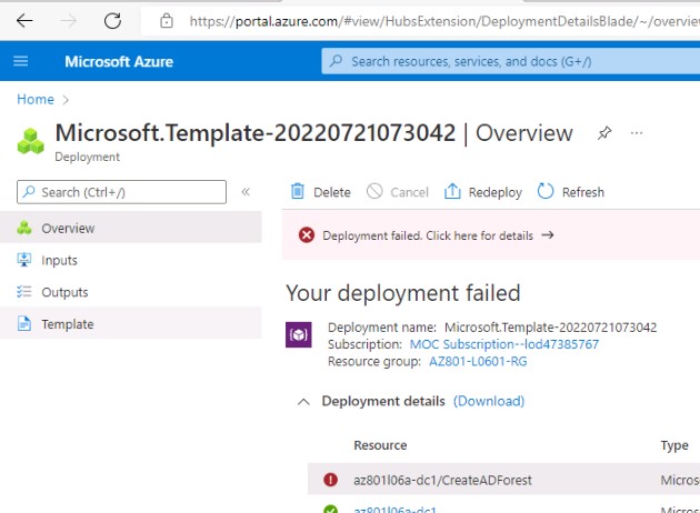 Lab 6 Upgrade and migrate in Windows Server - Deployment Failed · Issue ...
