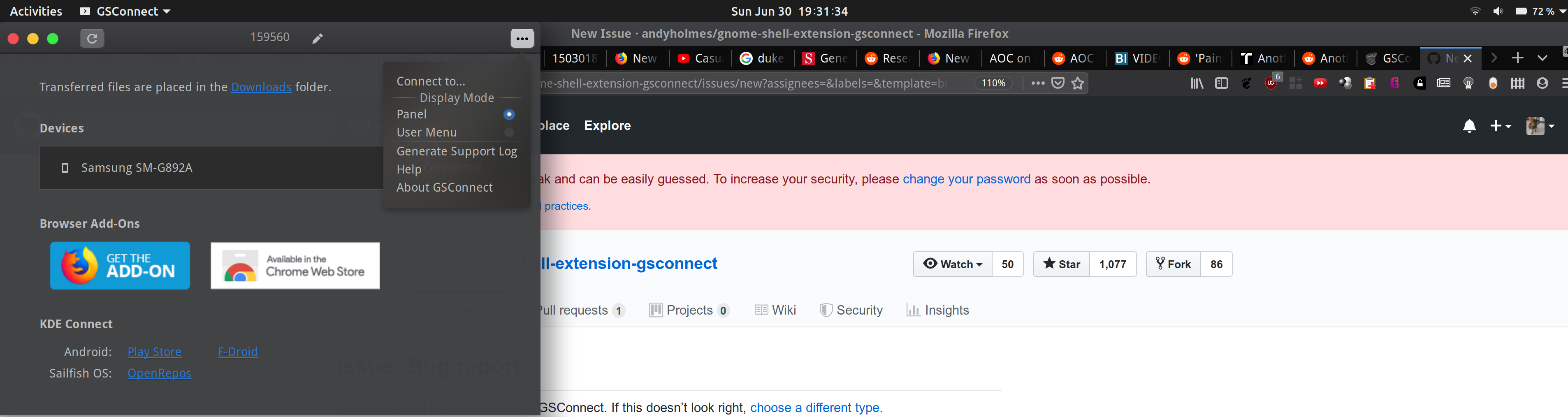 Panel or User Menu, both don't show. · Issue #569 · GSConnect/gnome ...
