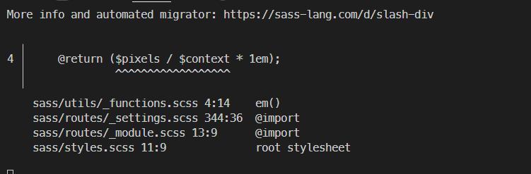 Sass deprecated warning in webapp · Issue #20109 · mattermost/mattermost · GitHub