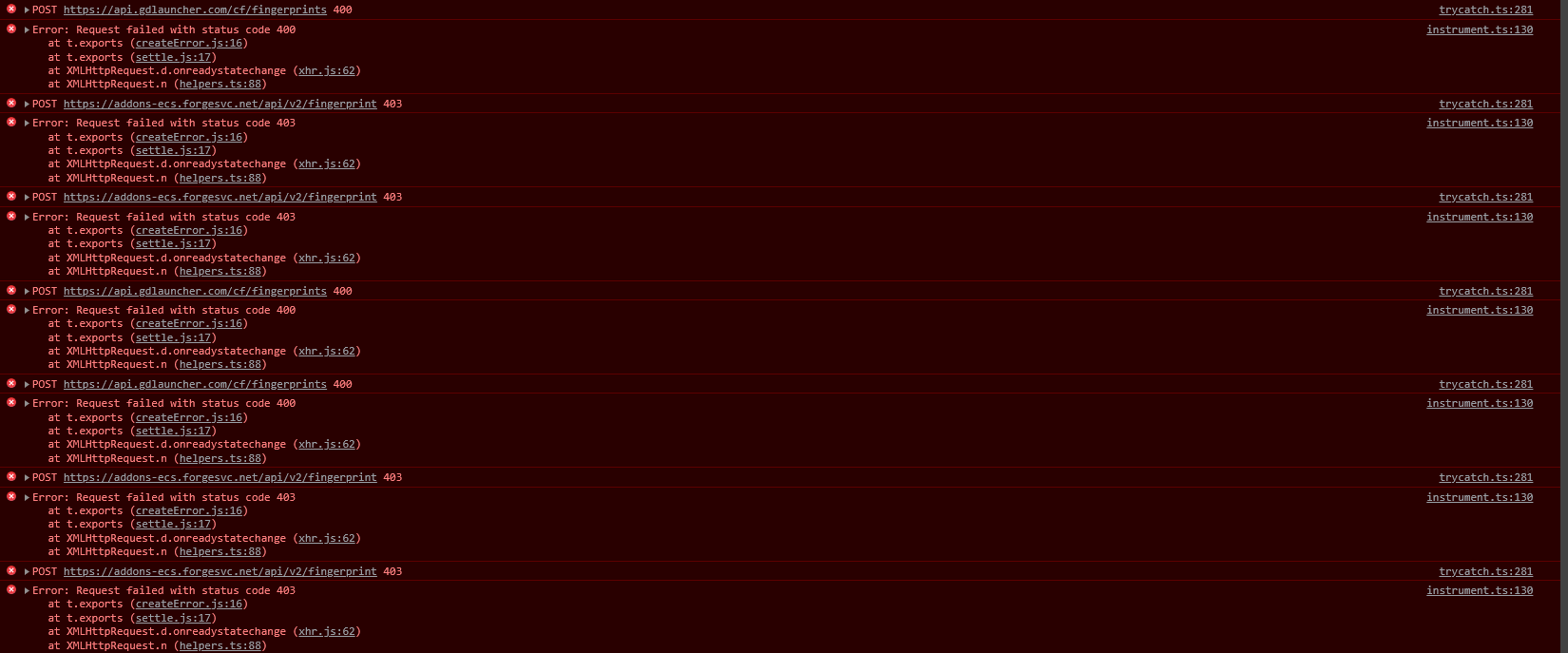 Curseforge api says error 403 forbidden when trying to load the mods ...