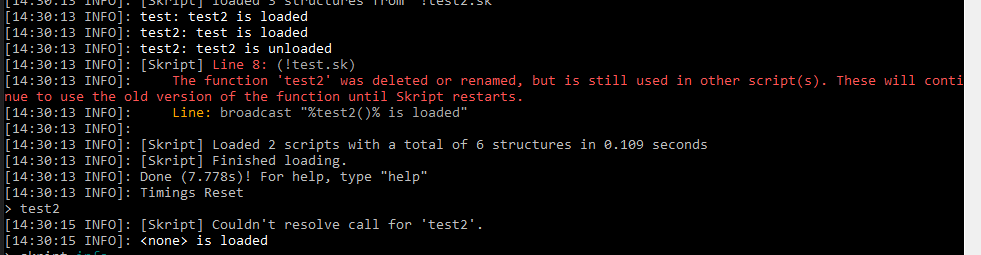 27 Unload Script In On Load Event Partially Registers Functions · Issue 5468 · Skriptlang