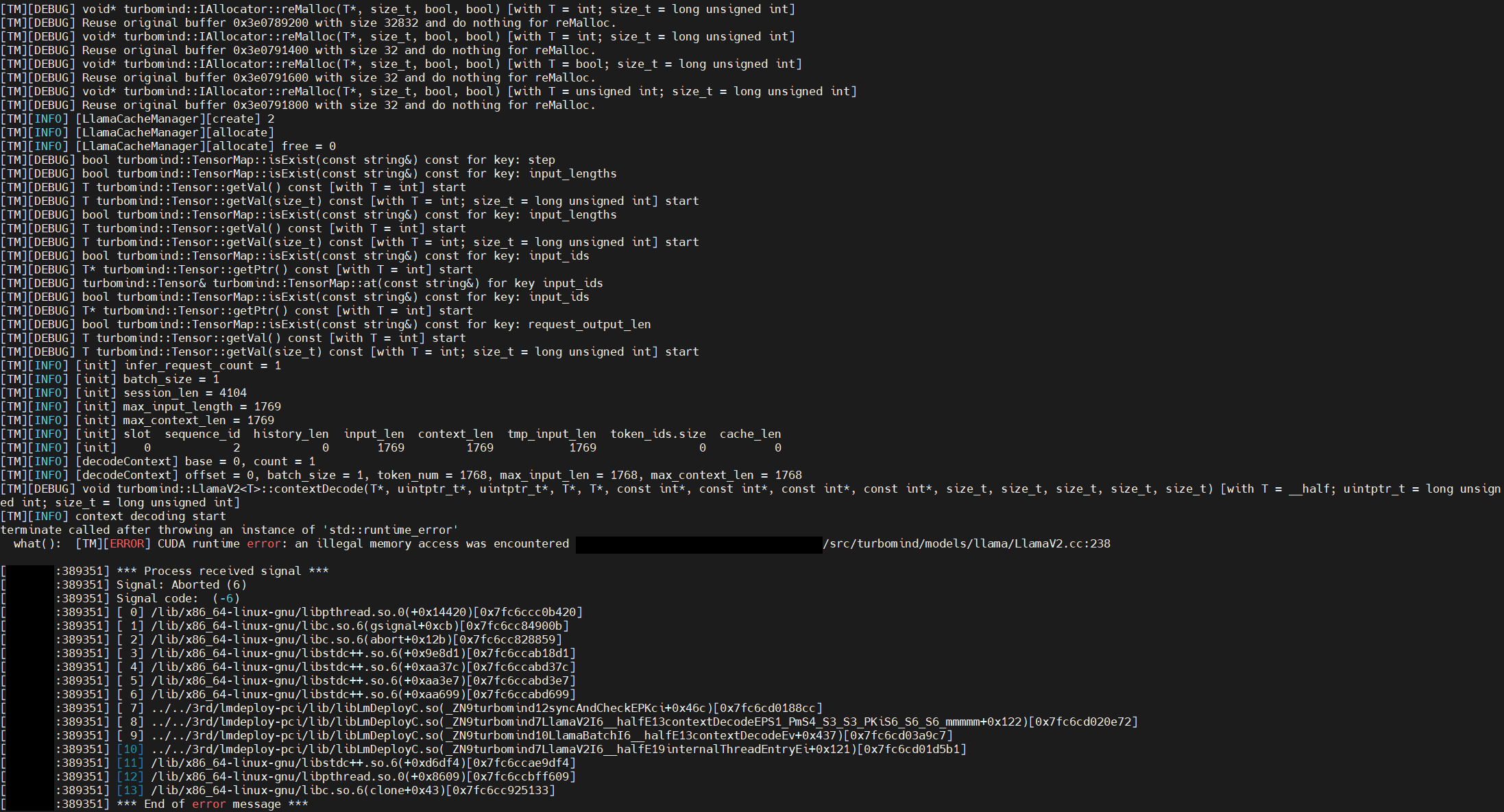 [Bug] CUDA runtime error: an illegal memory access was encountered · Issue #696 · InternLM ...