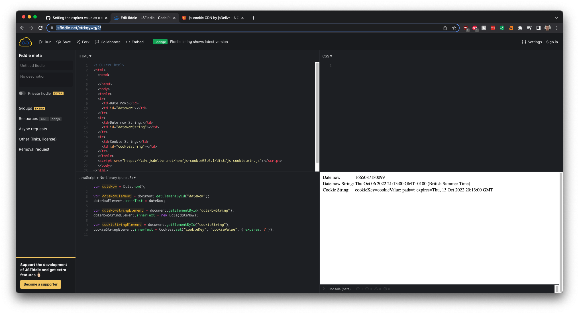 Setting The Expires Value As A Number Does Not Add The Relevant Number Of Days · Issue 794 · Js