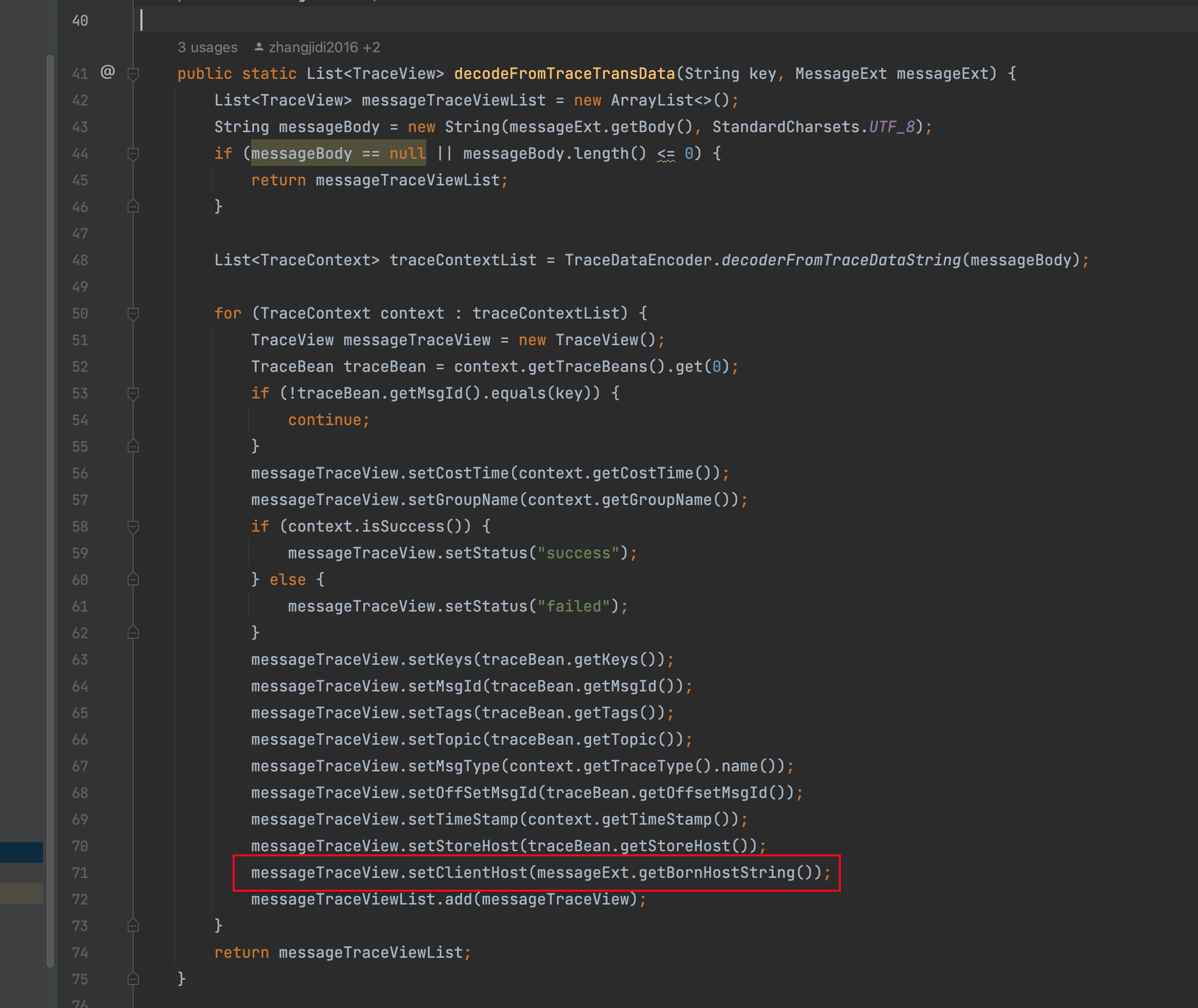 Is there a way to customize client host in trace data? · Issue #5497 · apache/rocketmq · GitHub