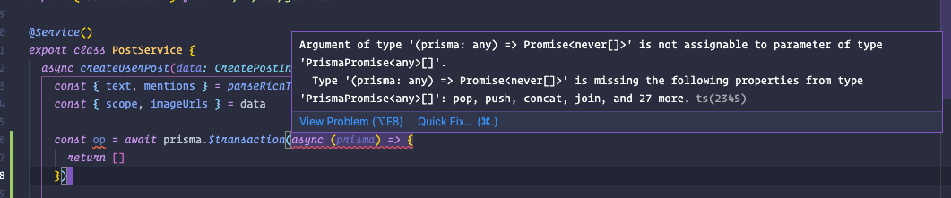 Interactive Transactions and Typescript · prisma prisma · Discussion #8700 · GitHub