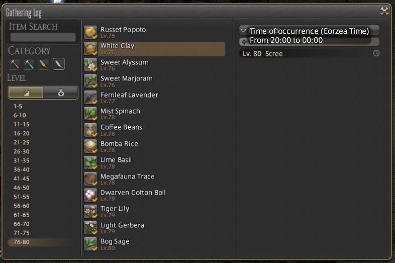 Bug: White Clay Gathering alarm is incorrect · Issue #1013 · ffxiv-teamcraft/ffxiv-teamcraft ...