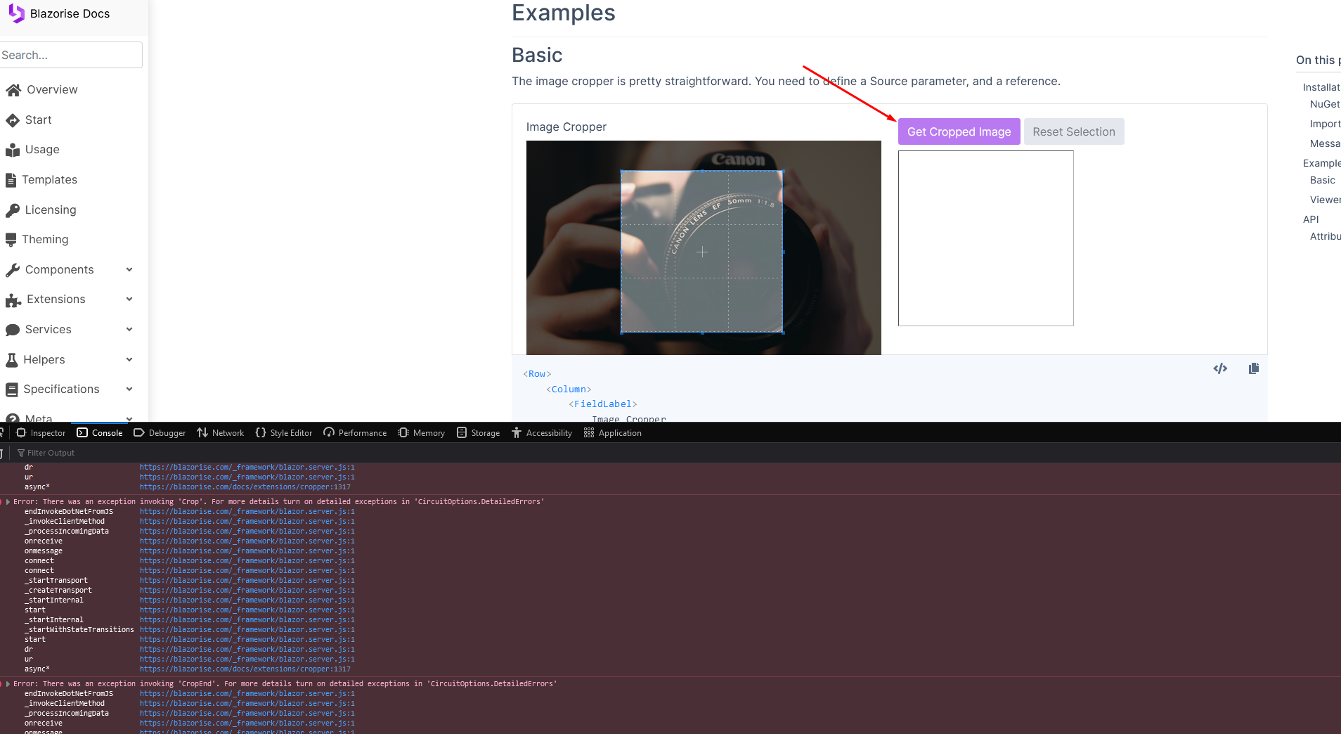 Blazorise Cropper Component · Issue 4955 · Megabitblazorise · Github 