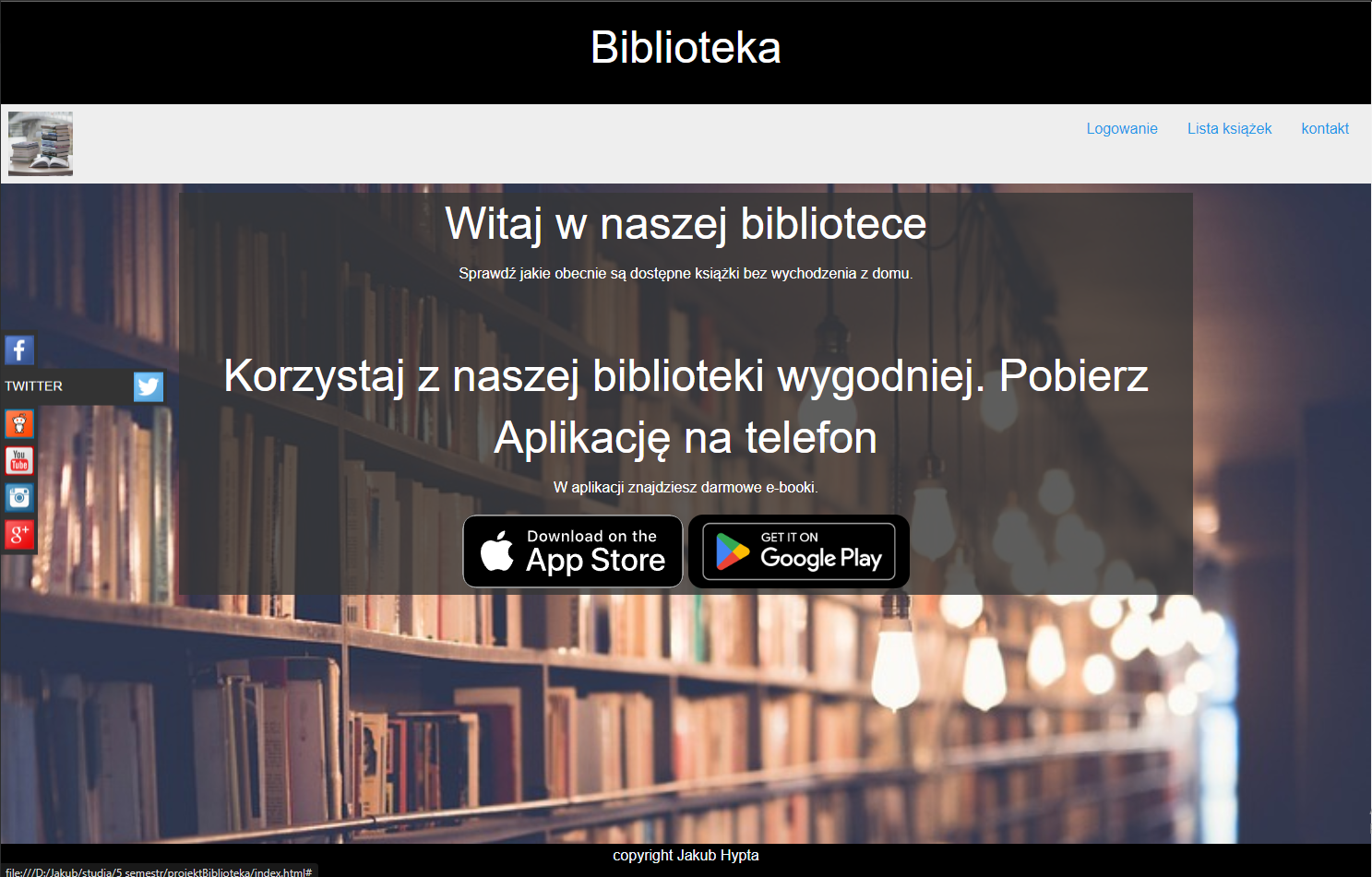 GitHub - Bezben/ProjektBiblioteka: Strona internetowa dla biblioteki zrobiona przy użyciu ...