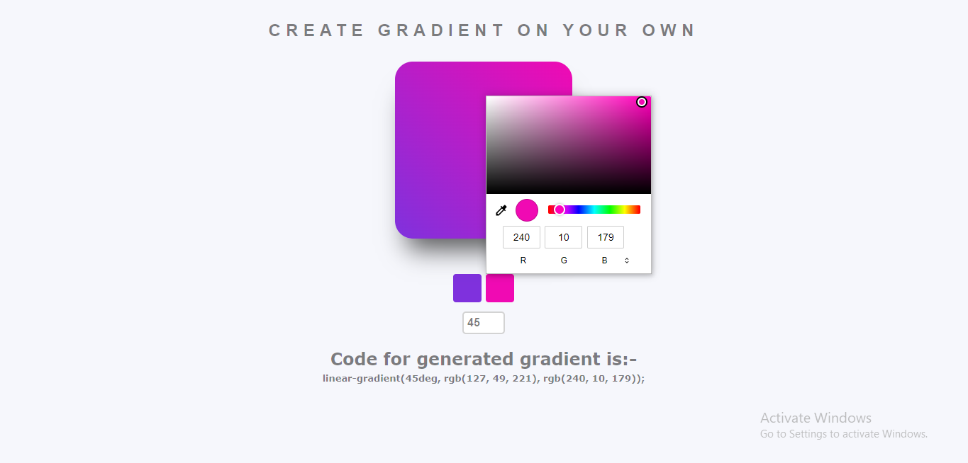 GitHub - harkhanishan/gradient-generator: This is an simple HTML, CSS, JS project. In this ...