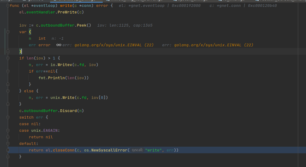 writev return error when "iov" length great than 1024 · Issue #303 · panjf2000/gnet · GitHub