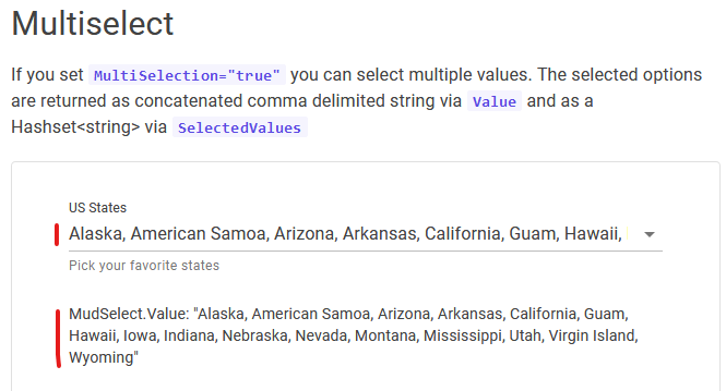 When using MudSelect MultiSelection="true" show total selected items instead of values · Issue ...