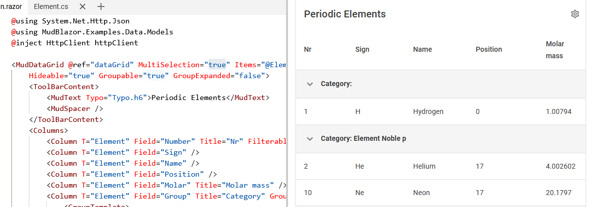 MudDataGrid with Groupable="true" and MultiSelection="true" does not show checkboxes · Issue ...