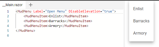 MudMenu: DisableElevation=true still renders dropshadow · Issue #6995 · MudBlazor/MudBlazor · GitHub