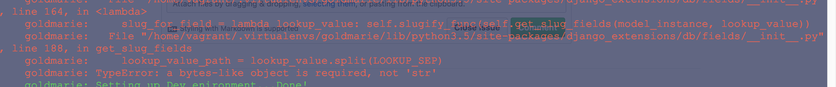 TypeError: 'str' does not support the buffer interface in get_slug ...