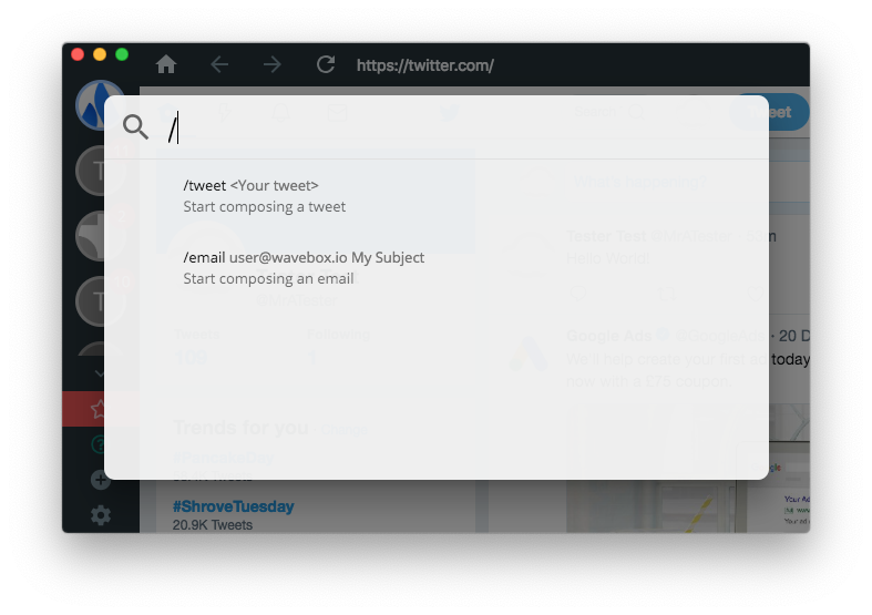 Provide a command pallete. · Issue #961 · wavebox/waveboxapp · GitHub
