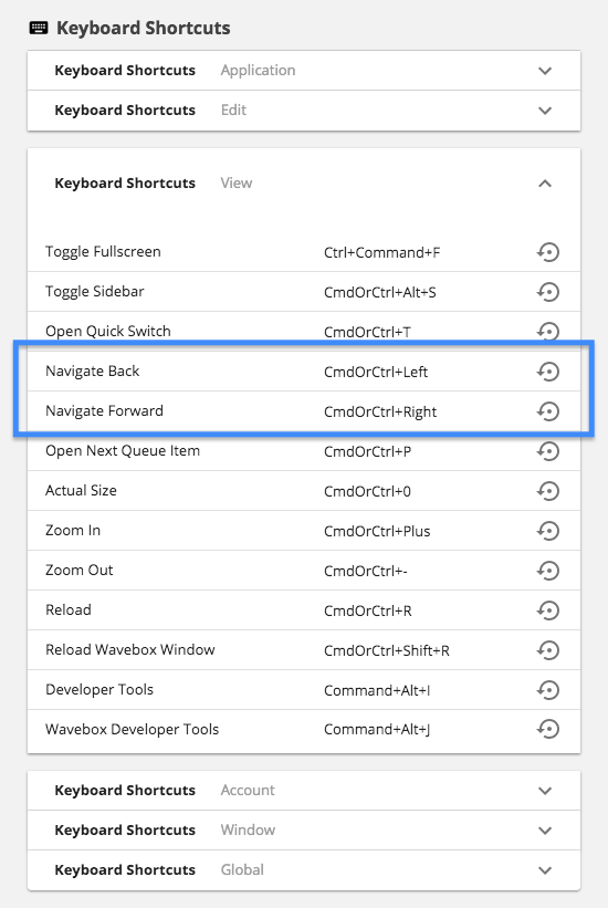 MacOS back/forward shortcuts · Issue #996 · wavebox/waveboxapp · GitHub