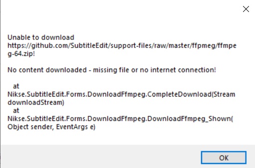 Unable To Download Vosk And Mpv · Issue 6715 · Subtitleeditsubtitleedit · Github 4446