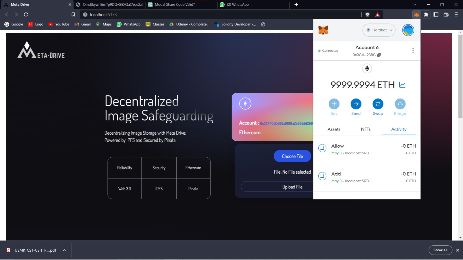 GitHub - iamaditiray/Meta-Drive: This project develops a Decentralized application "Meta-drive ...