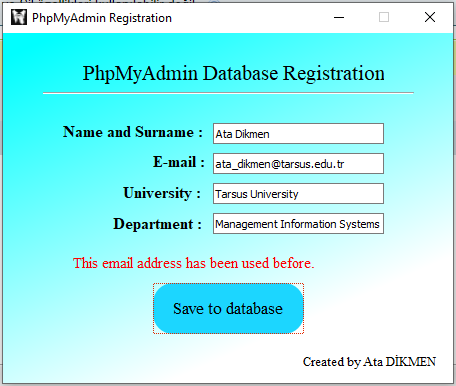 GitHub - AtaDikmen/PyQt5-PhpMyAdmin-Registration: Adding data to database with MySQL connection ...