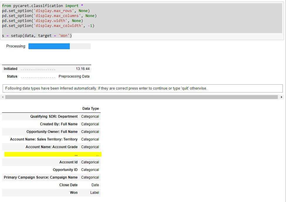 Setup Function Doesnt Show All Features · Pycaret Pycaret · Discussion