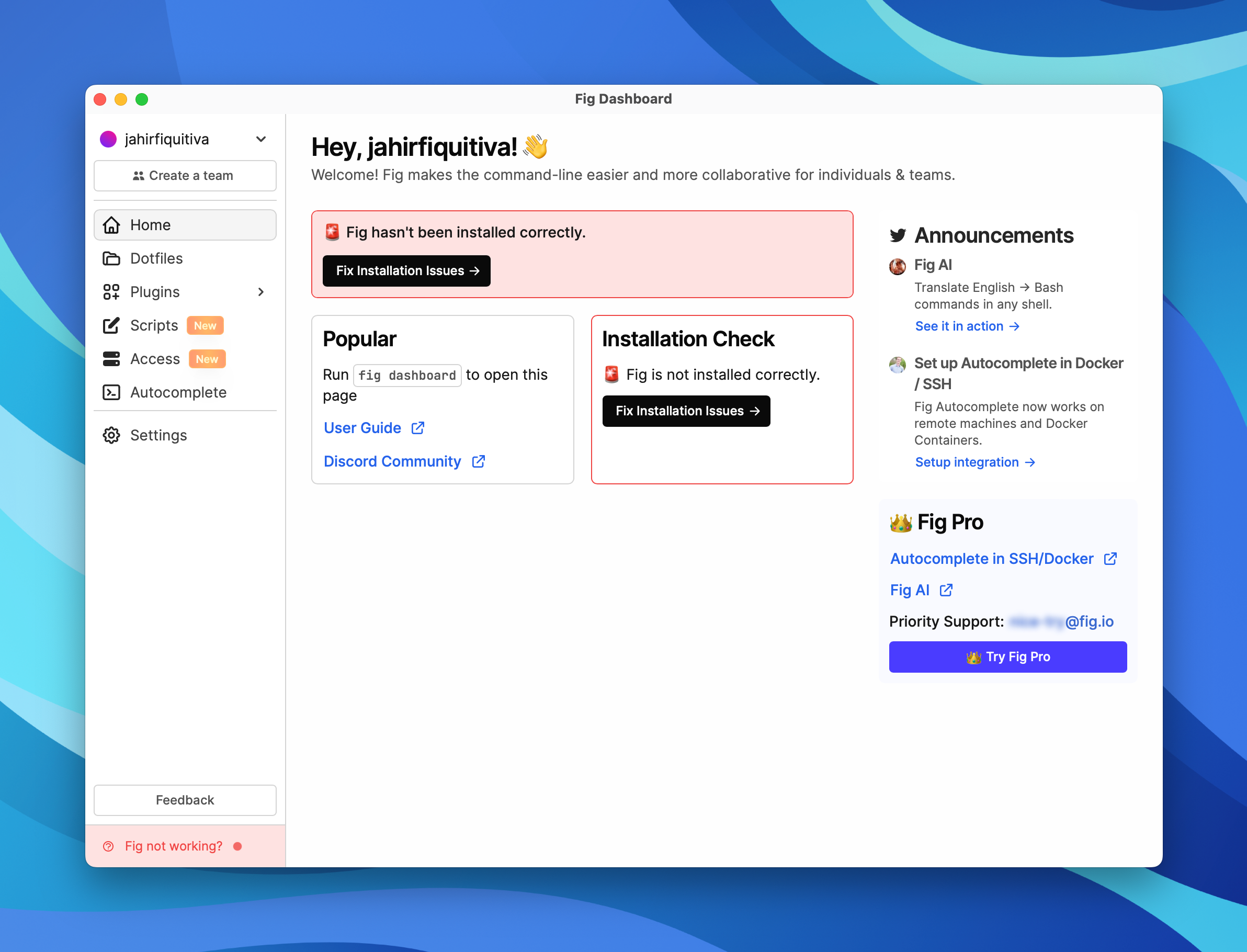 Fig Hasnt Been Installed Correctly · Issue 2064 · Withfigfig · Github 