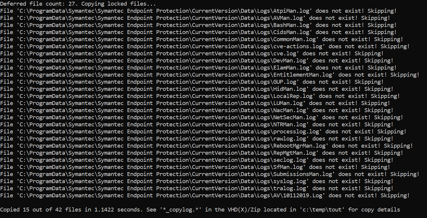 KAPE not copying locked files. · Issue #150 · EricZimmerman/KapeFiles · GitHub