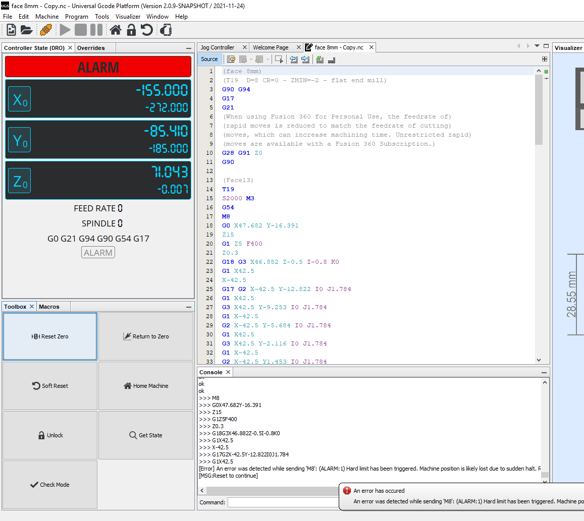 After succesfull home the machine first move is to Z=0, this triggers alarm · Issue #1776 · grbl ...