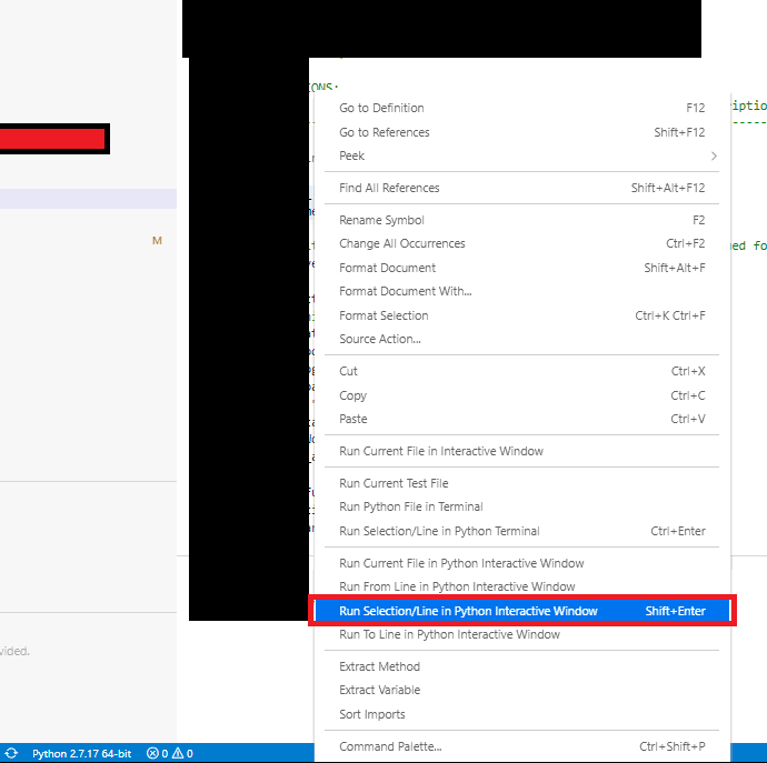 Latest Version Of Extension Does Not Allow You To Run Selection In Interactive Window · Issue