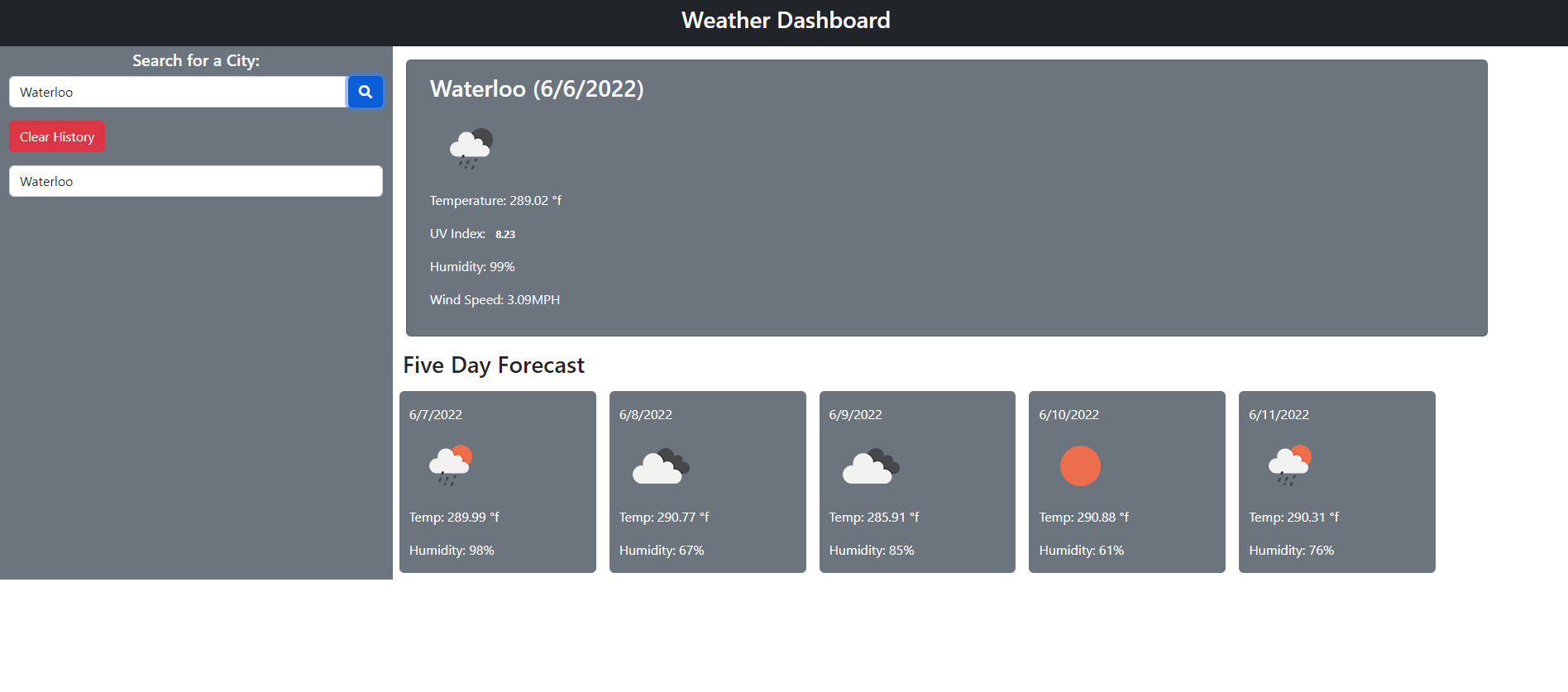 GitHub - TrevorBos/Weather-Dashboard