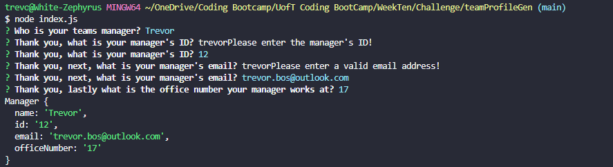 GitHub - TrevorBos/Team-Profile-Generator