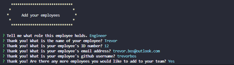 GitHub - TrevorBos/Team-Profile-Generator
