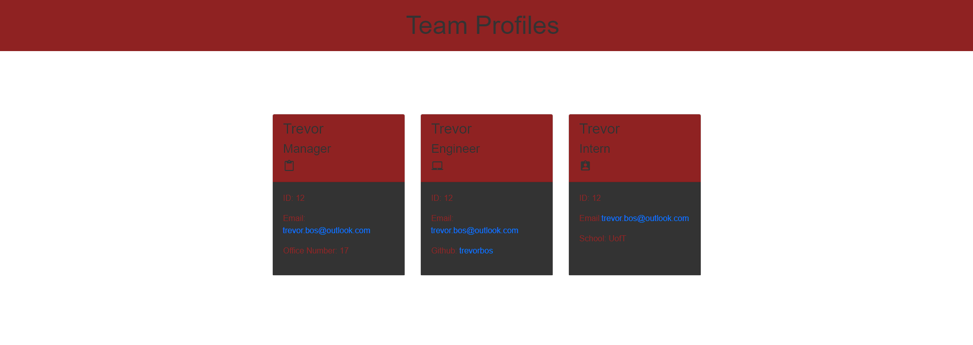 GitHub - TrevorBos/Team-Profile-Generator