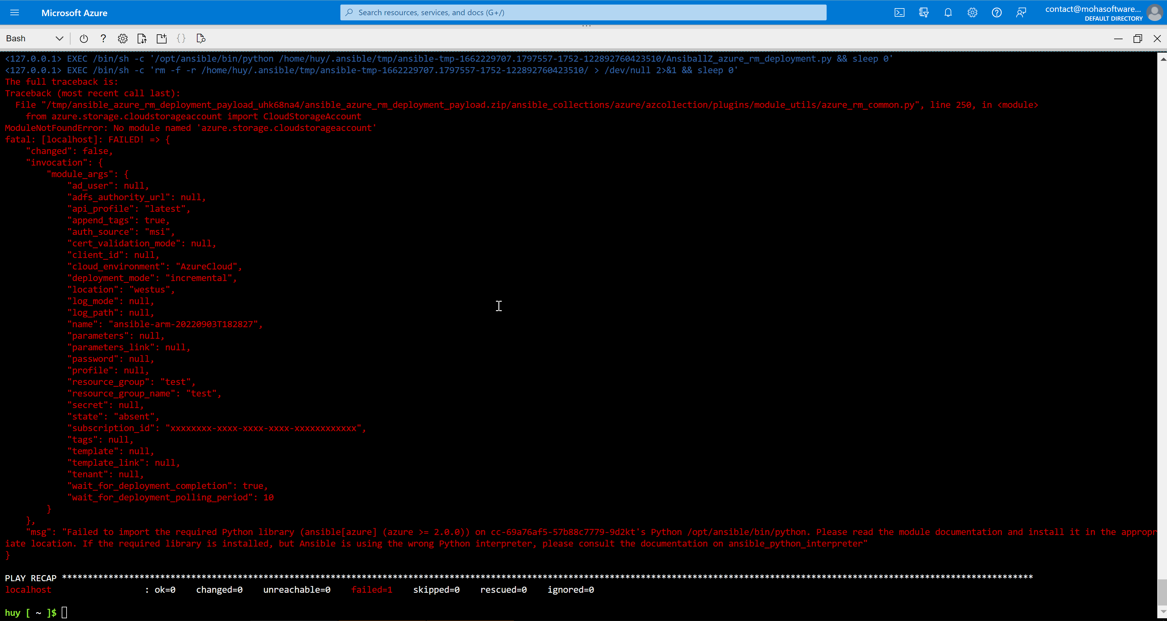 Bug Can Not Use Ansible Module Azurermdeploymentmodule · Issue 2801