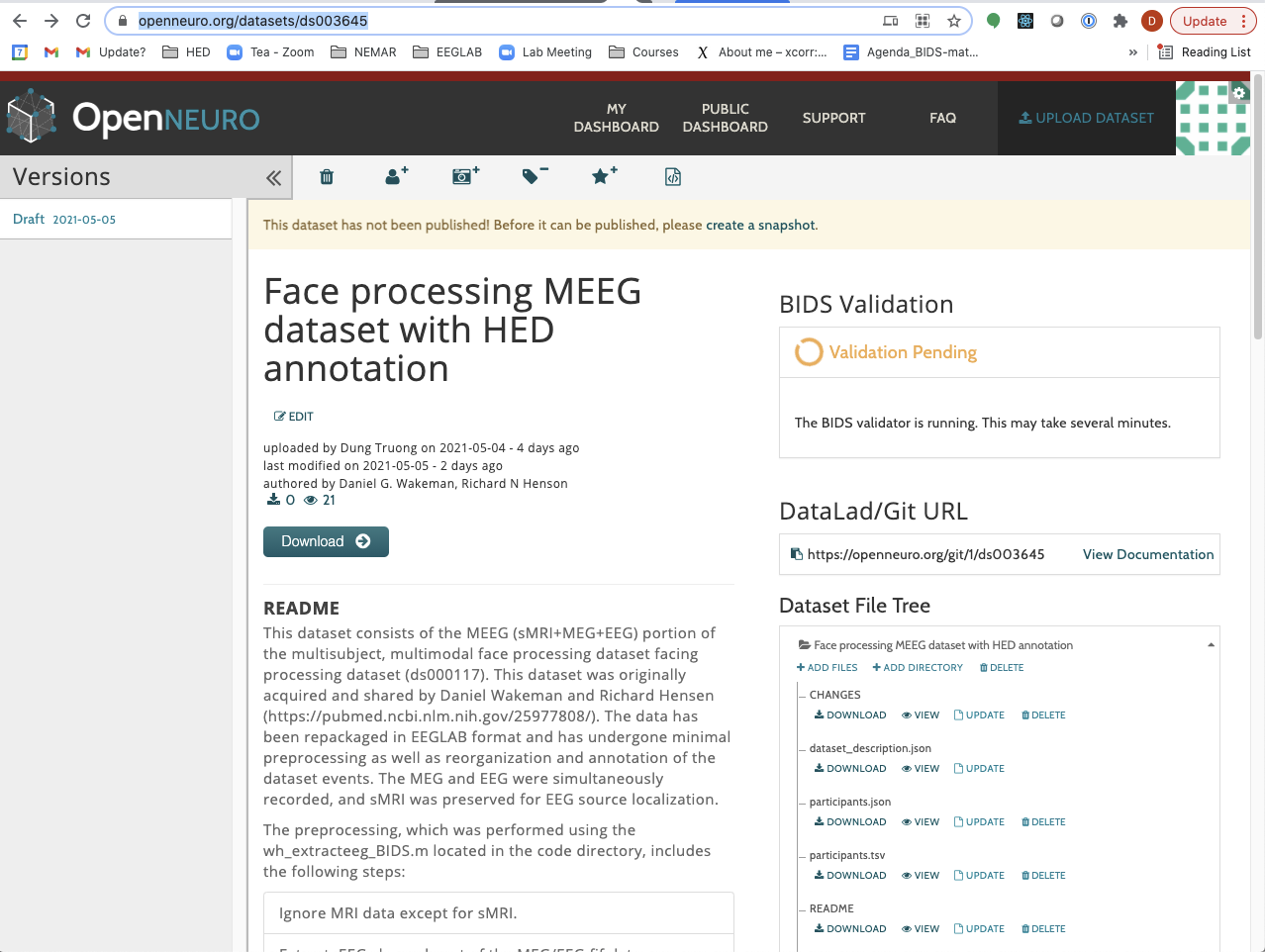 Validation Pending on newly uploaded dataset for multiple days · Issue #2118 · OpenNeuroOrg ...