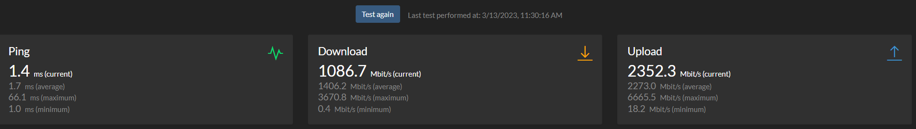 Speed test results v 0.11.9 for speeds above 1Gpbs · Issue #479 ...