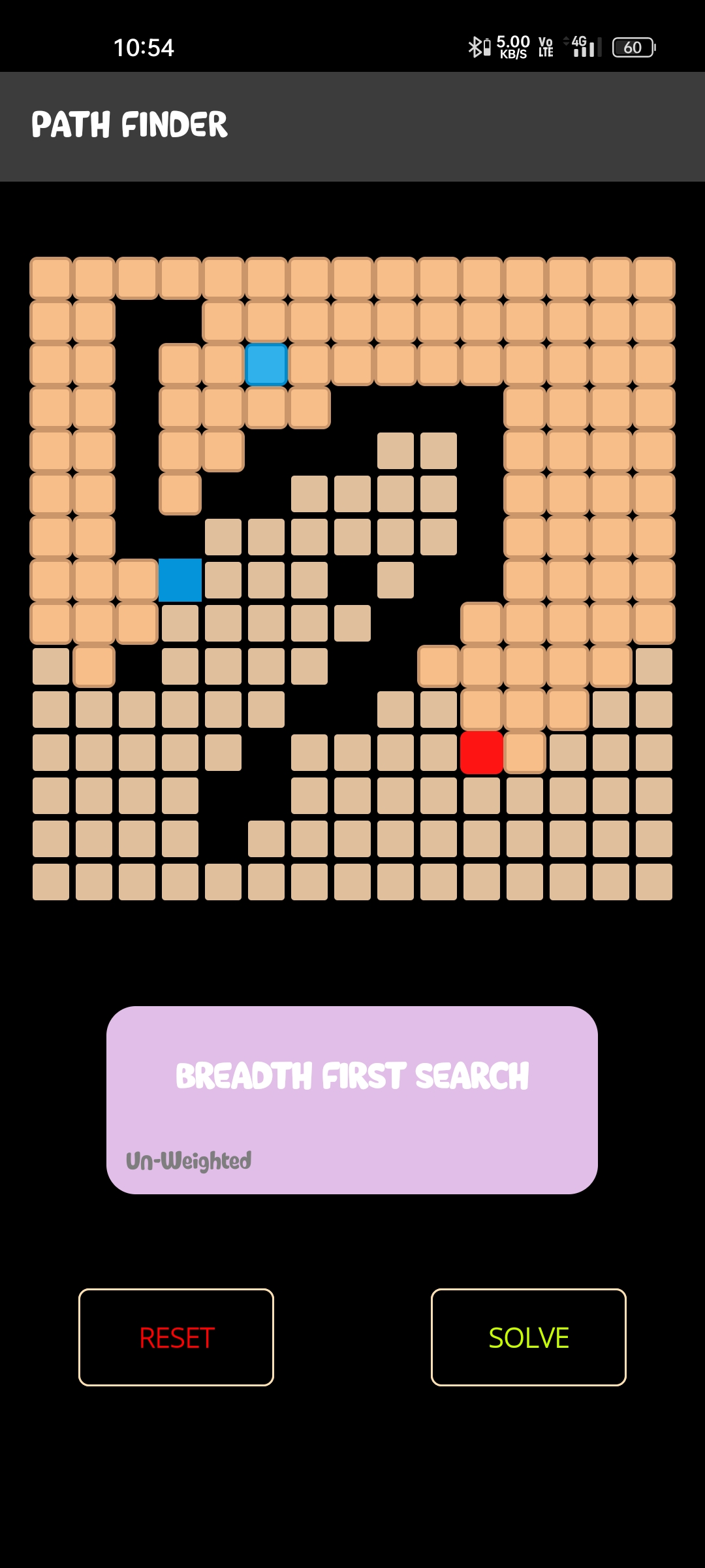 GitHub - thundra0308/Path-FInder-Application: Android App to Visualise A*, Dijkstra, BFS and DFS