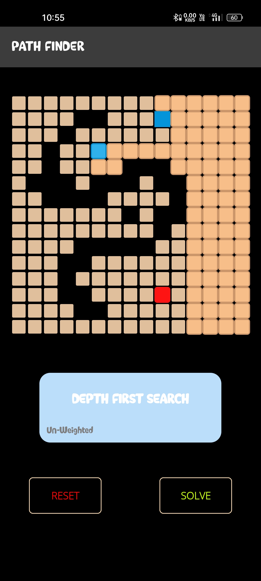 GitHub - thundra0308/Path-FInder-Application: Android App to Visualise A*, Dijkstra, BFS and DFS