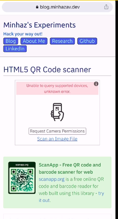 Query Support Device Error · Issue #516 · mebjas/html5-qrcode · GitHub