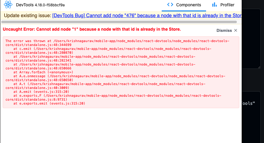 Devtools Bug Cannot Add Node 1 Because A Node With That Id Is Already In The Store · Issue