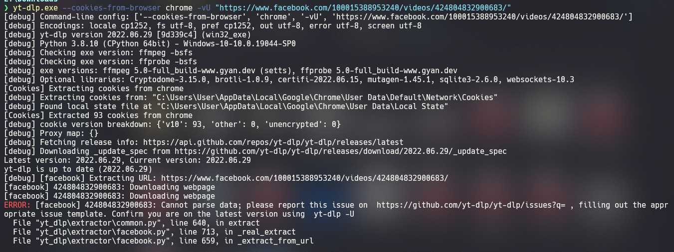 [facebook] Cannot parse data · Issue #4311 · yt-dlp/yt-dlp · GitHub
